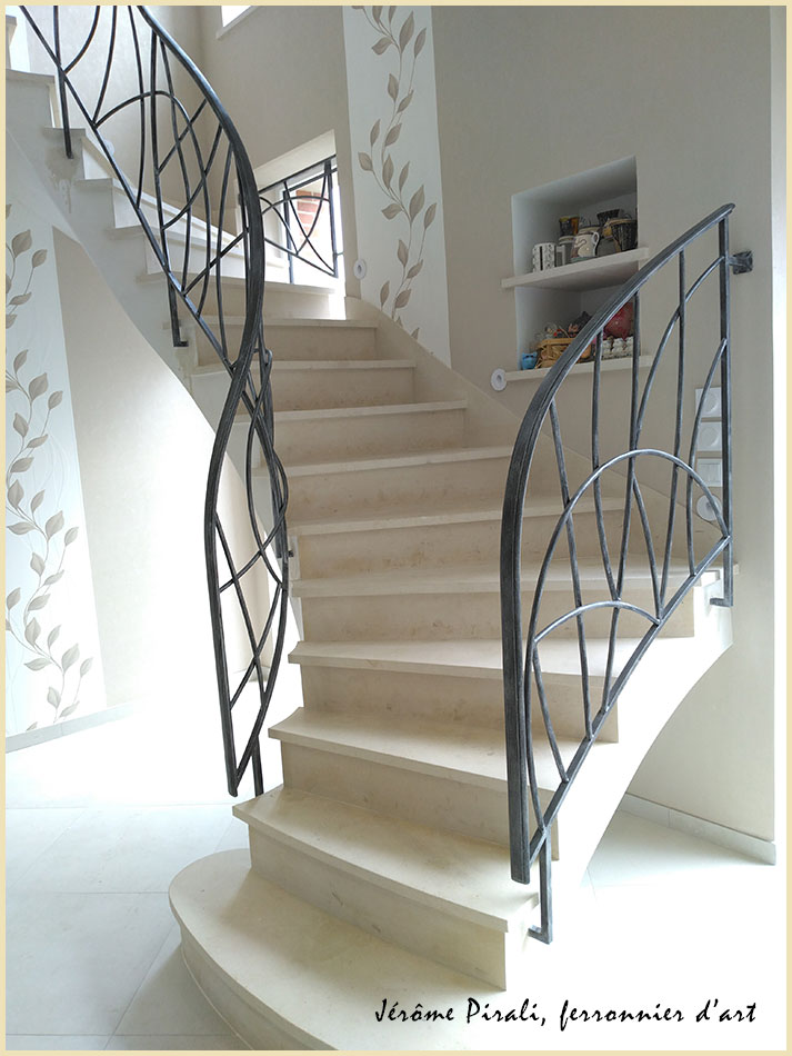 Rampe escalier en fer forgé modèle 15